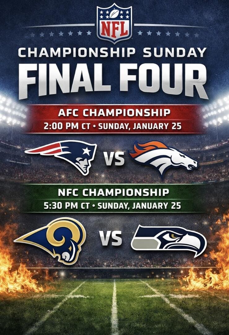 📣 NFL Championship Sunday Schedule 📣